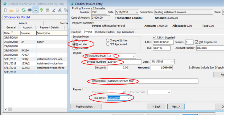 Pay Creditor Invoices in Instalments