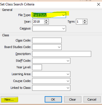 Set up Yard Duty to display in Staff Timetable