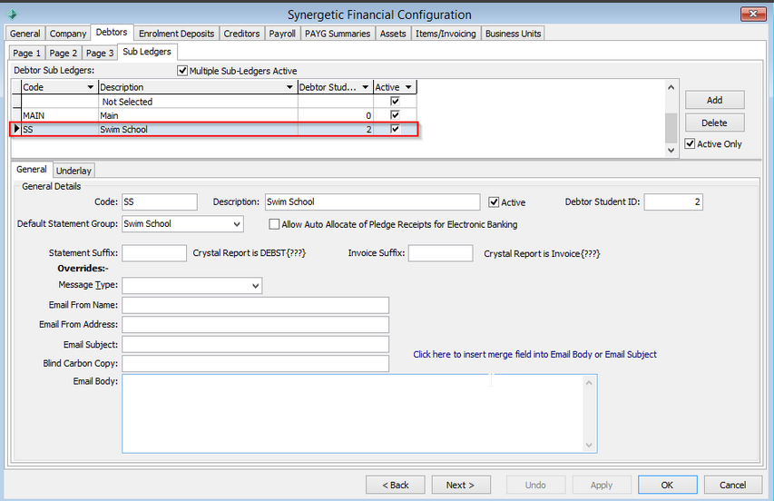 Create Debtor Sub Ledgers