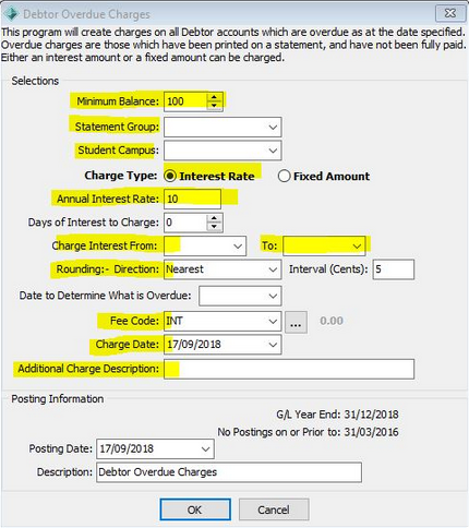 Debtor Overdue Charges - Fixed Interest amount