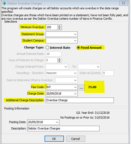 Debtor Overdue Charges - Fixed Amount
