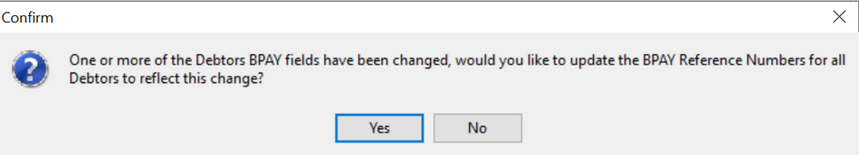 Debtor Sub Ledger BPAY Codes