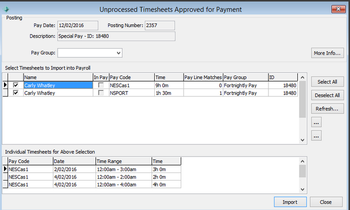 Payroll Timesheets