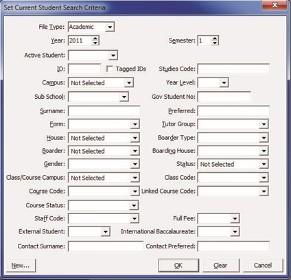 Custom Search Criteria