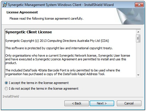 Synergetic Windows Client Installation