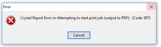 Crystal Report Error in Attempting to start print job (Output to PDF ...