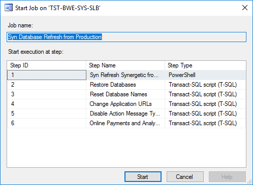 Test environment - refresh data from production environment
