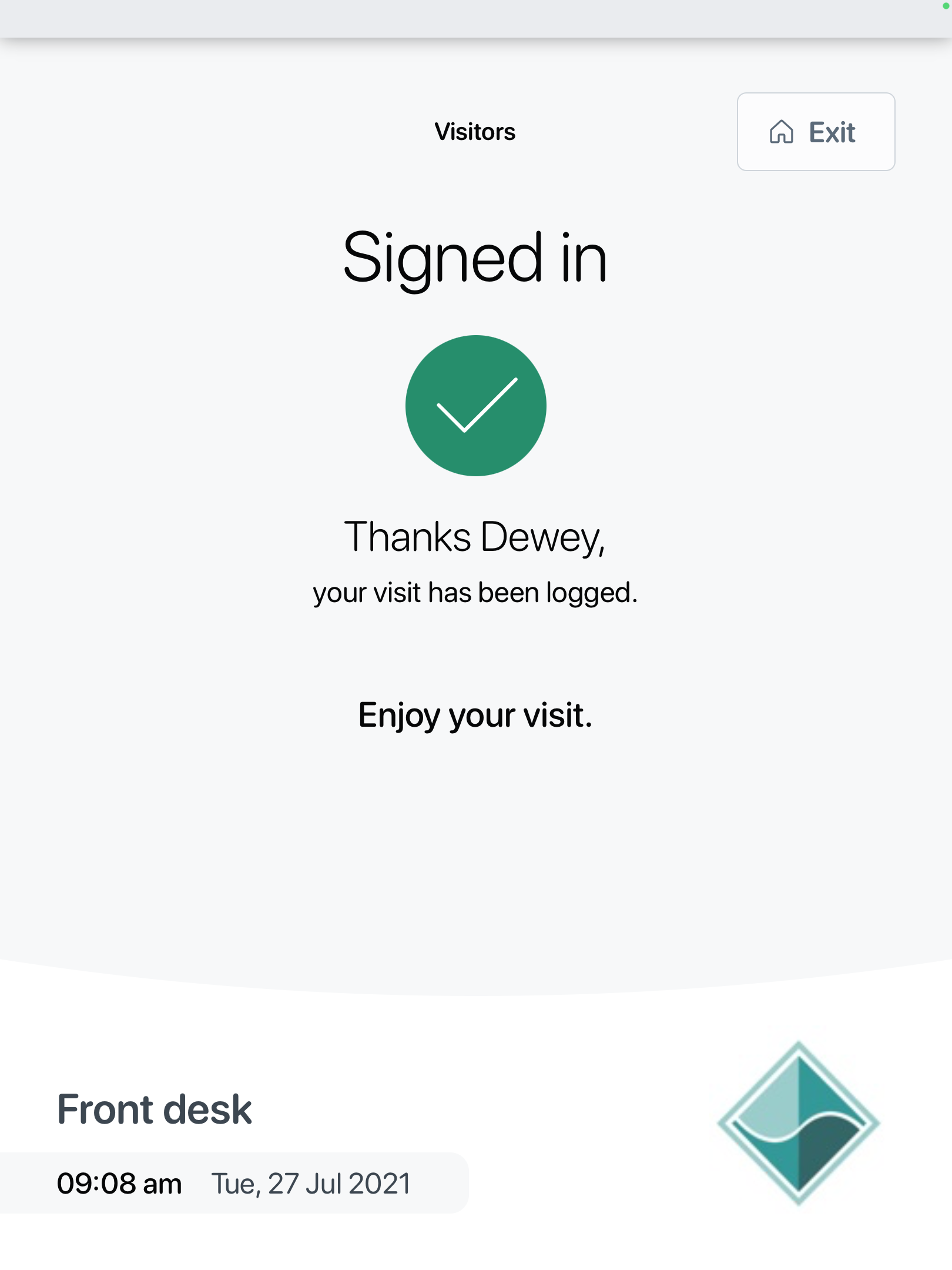 Visitor Sign-In and Out