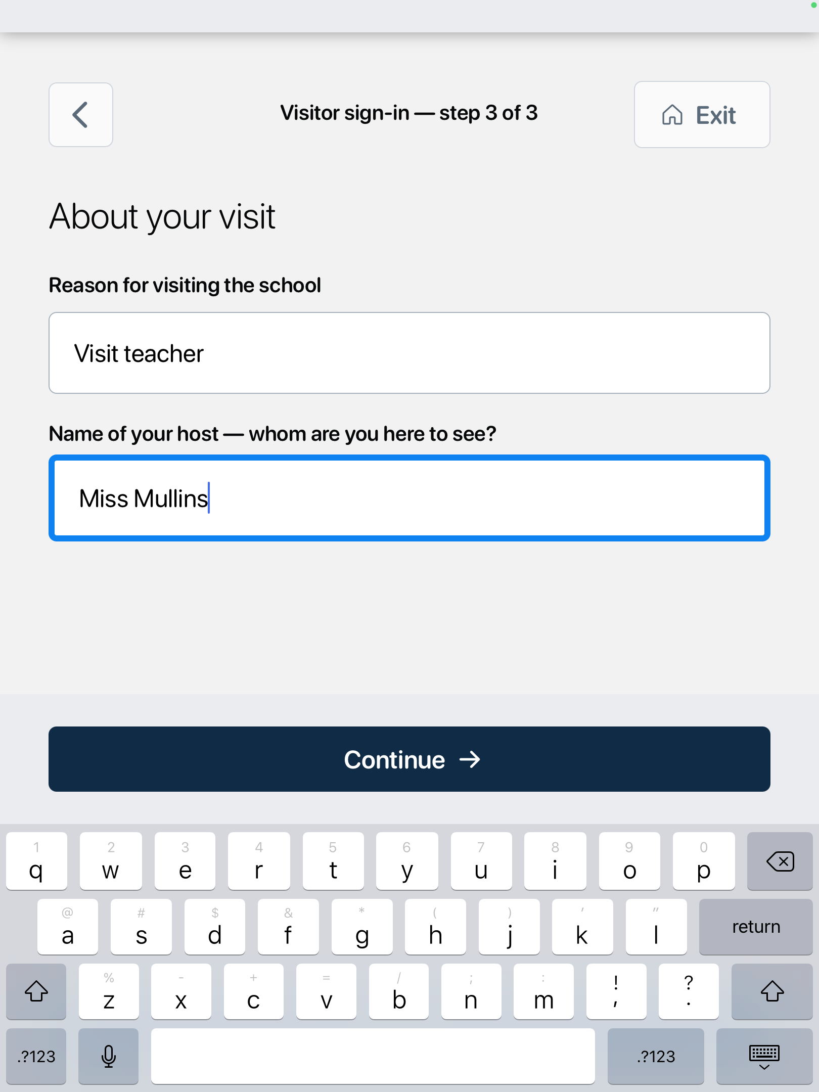 Visitor Sign-In and Out