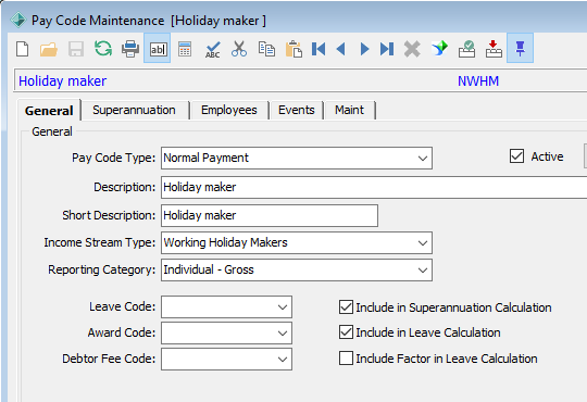 Working Holiday Maker, Registered (HRXX Scale)